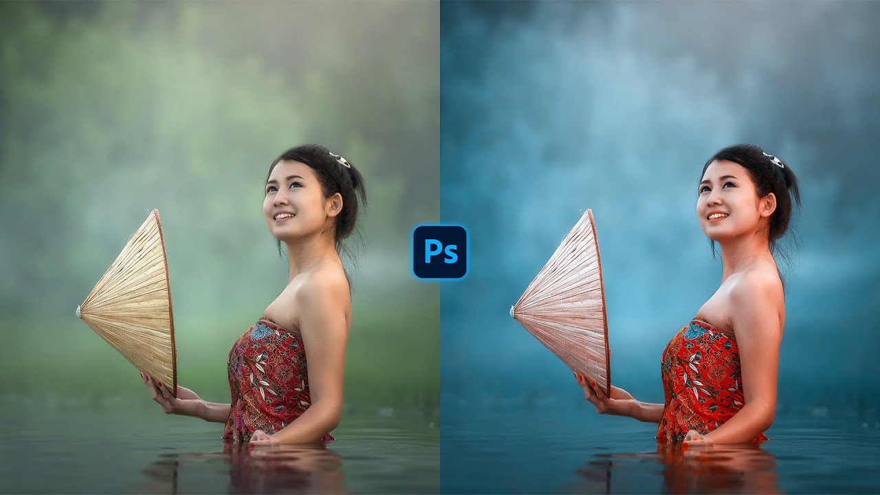 How to Make Cyan Color Grading In Photoshop - YouTube