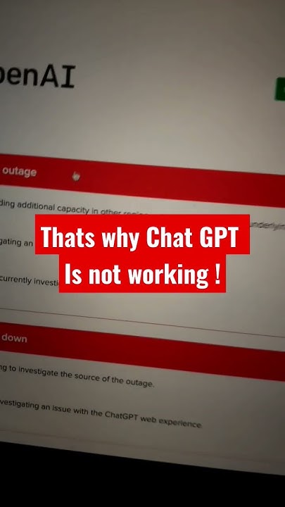 this is why Chat GPT is not working #chatgpt4 #gpt4 #artificialintelligence #experiment - YouTube