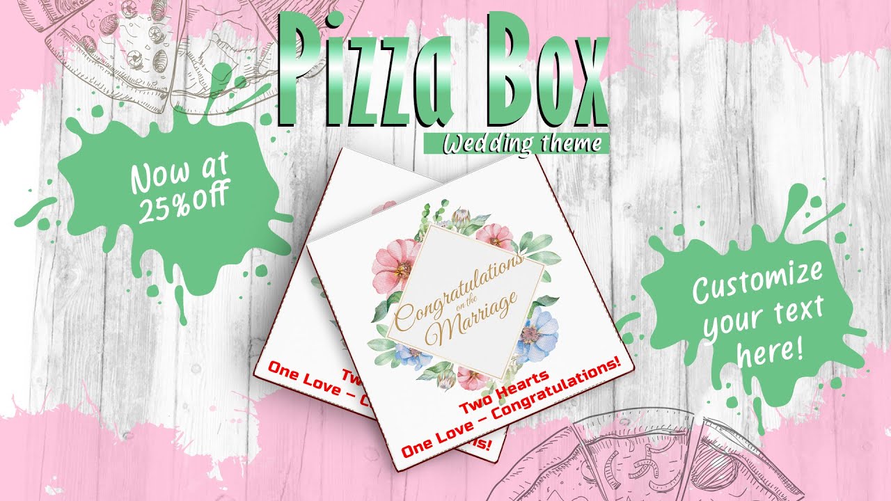 MT Products Wedding Congratulations Printed Customizable Text Pizza ...