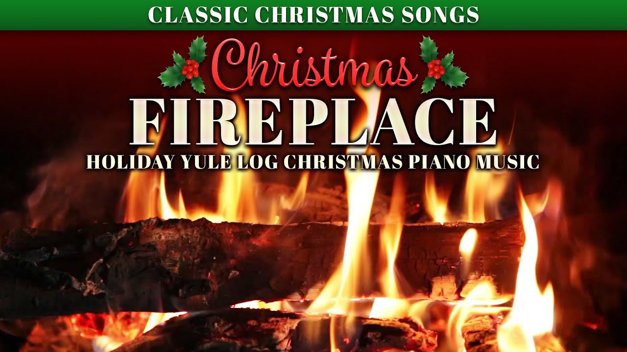 Christmas Fireplace with Piano Music & Crackling Fire Sounds 🎄4.5 hours ...