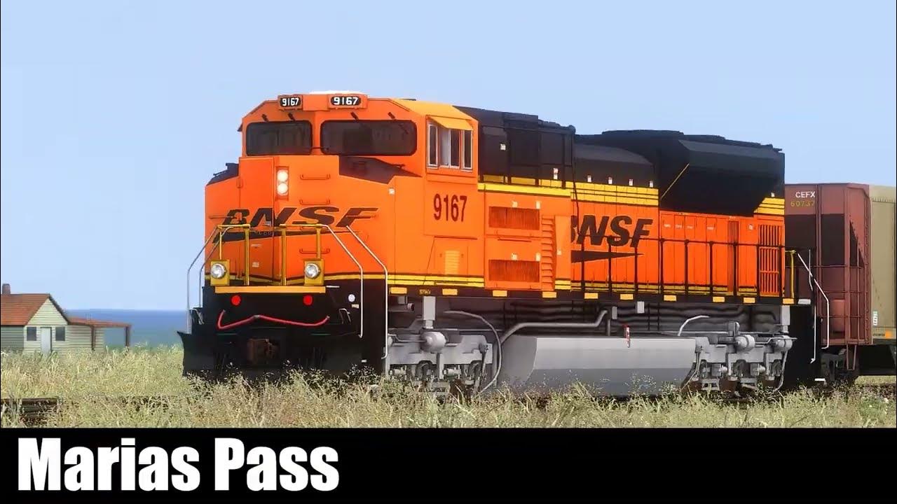 Train Simulation 2022 Marias Pass Railfanning:Three BNSF trains! - YouTube