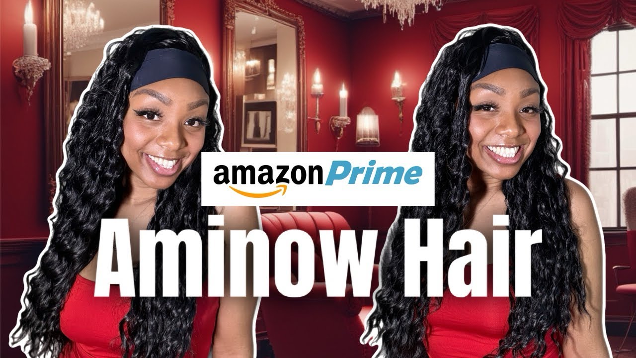 ⭐️Affordable Synthetic Headband Wig Review: Aminow Hair from Amazon! 💁🏽 ...