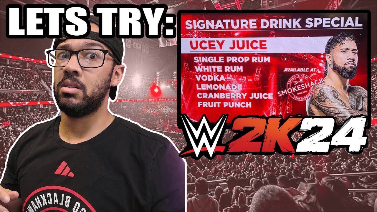 WWE Content creator tries VIRAL WWE Drink ft. WWE 2K24 - YouTube