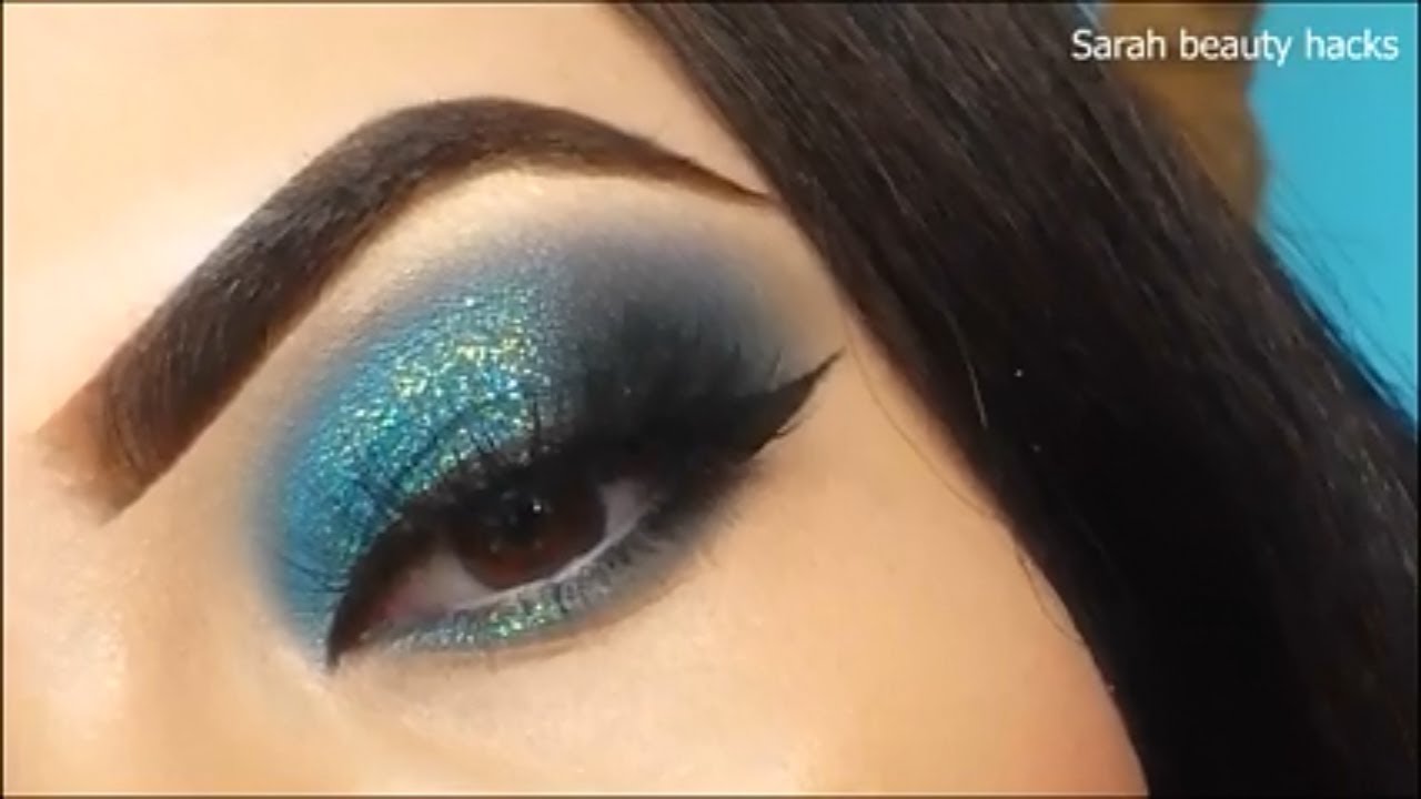 Blue Glitter Smokey Eye Makeup Tutorial For Beginners Youtube
