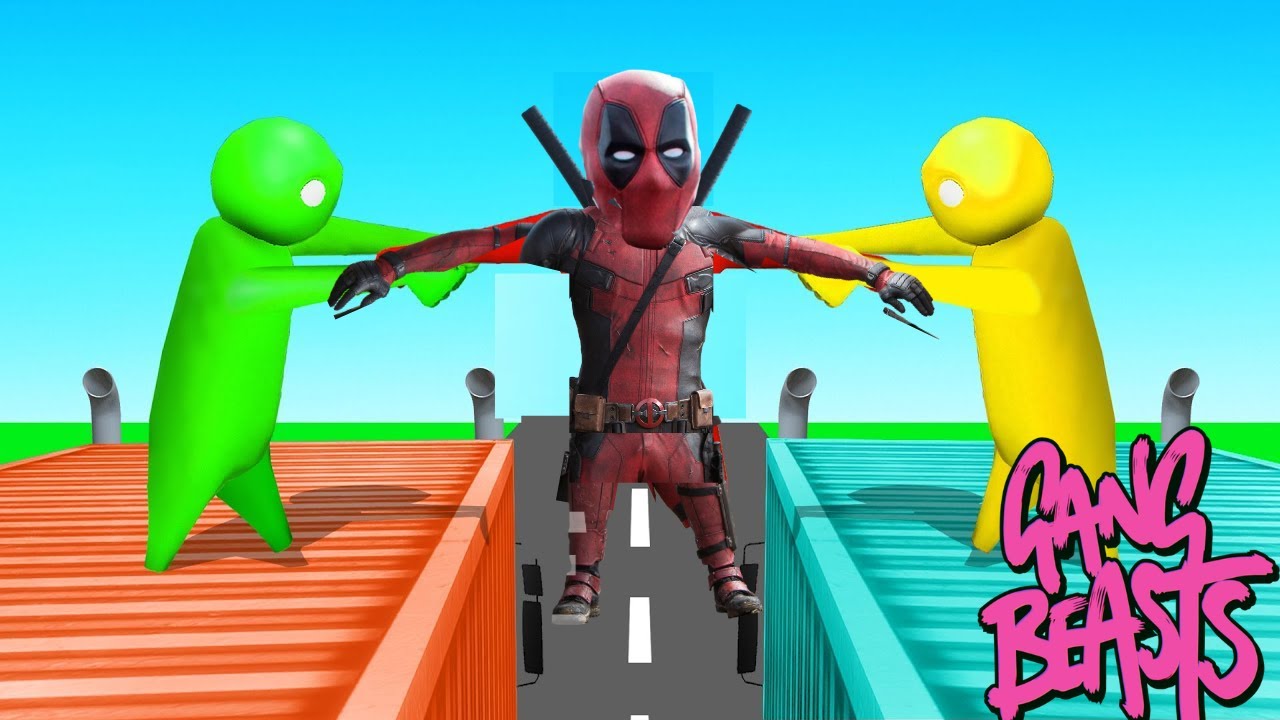 Playing as Deadpool in Gang beasts - YouTube