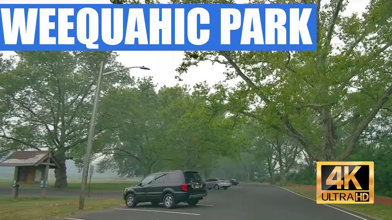 NJ drive: Around Weequahic Park in Newark with 2023 Canadian wildfire smoke (4K) - YouTube