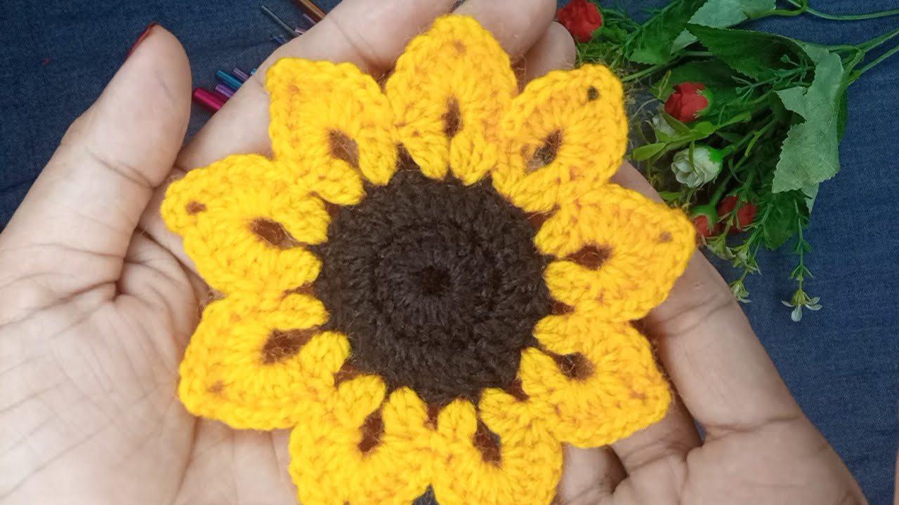 Great!!! this wonderful crochet sunflower is for you @ABCcrochet - YouTube