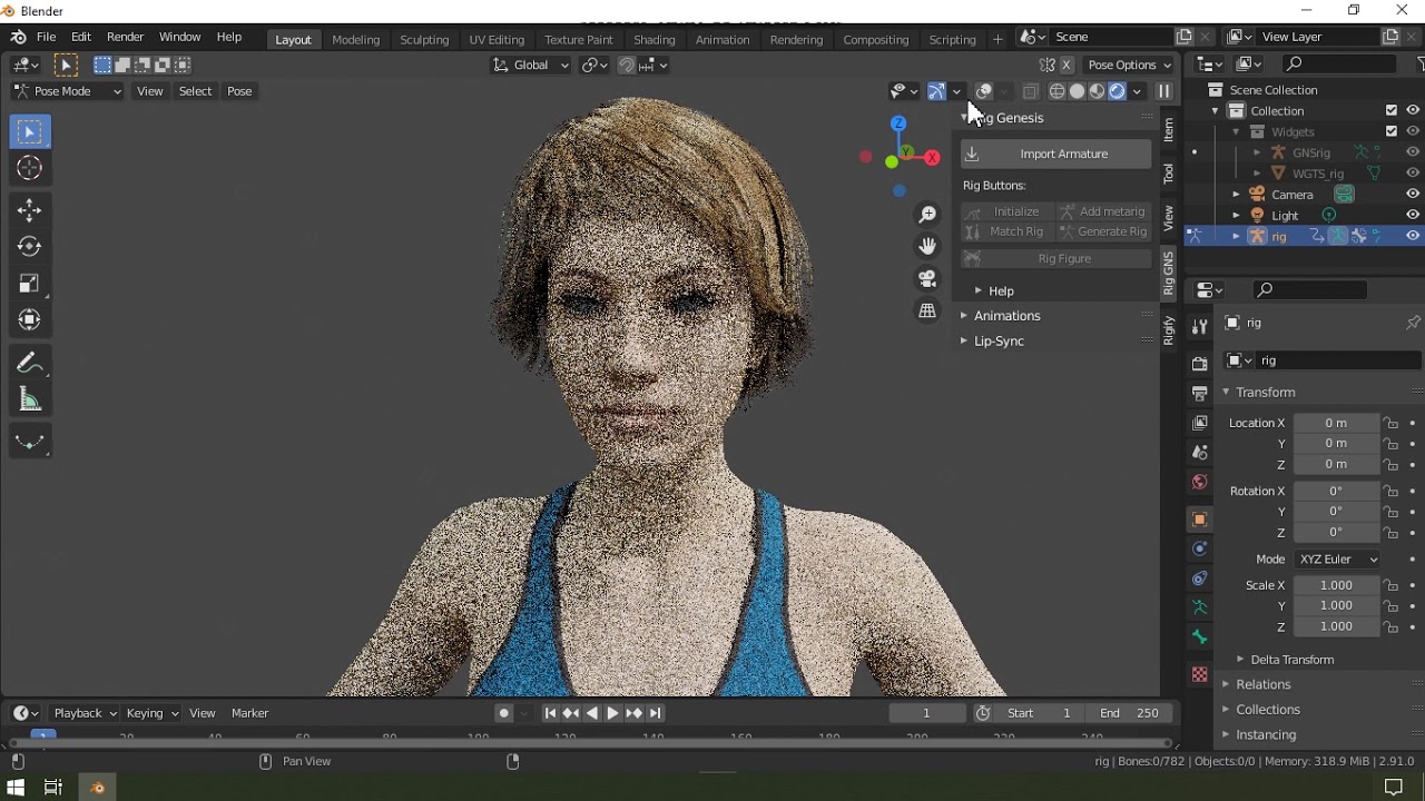 Rig-GNS Rigging (Exporting from Daz and rigging in blender)1 of 3 - YouTube