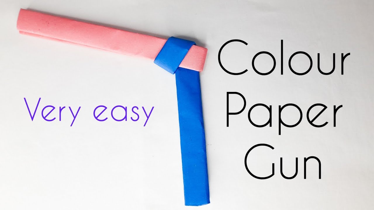 How to make a colour paper gun easy. - YouTube