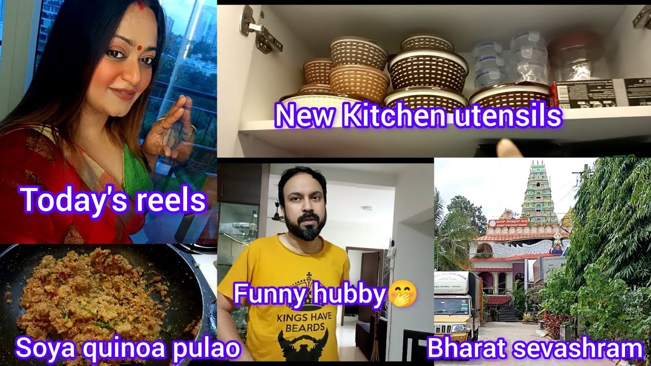 Funny moments with hubby // quinoa soya pulao recipe //decoring my new ...