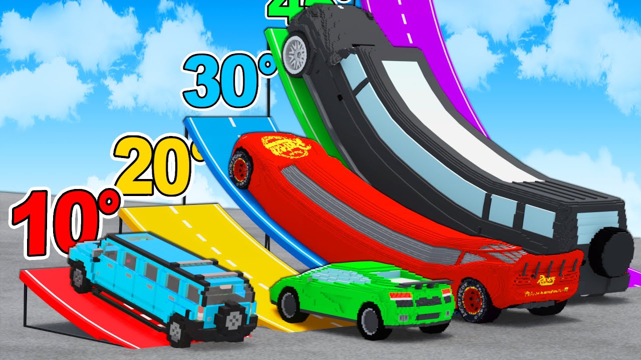 Which LONG CARS can JUMP the FARTHEST in Teardown ? - YouTube