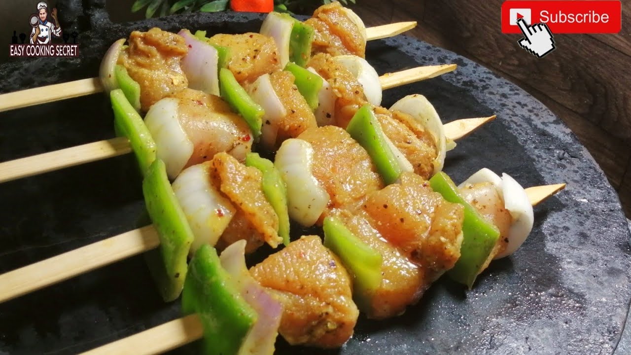 How To Make Chicken Shashlik sticks at Home | Restaurant Style Chicken ...