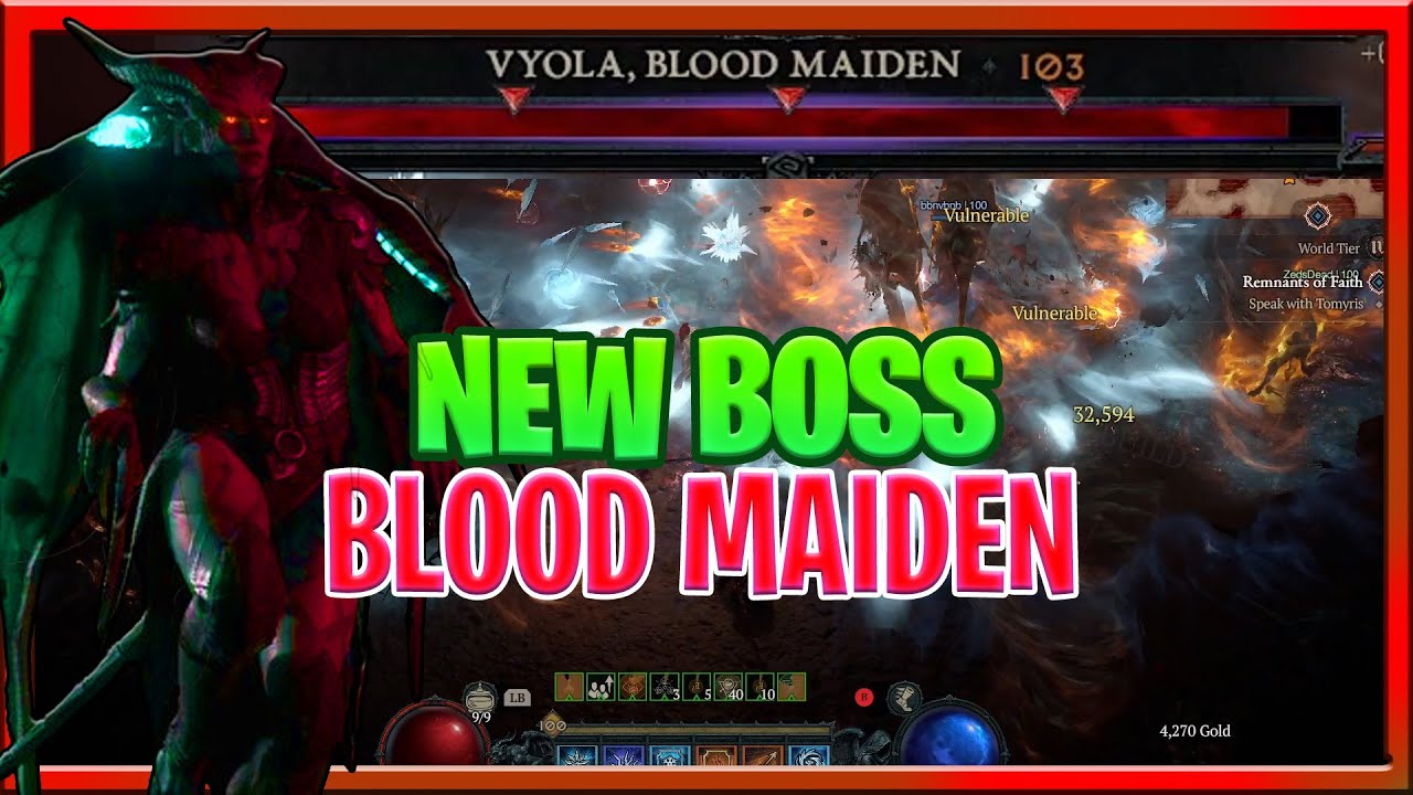 Diablo 4 Season 4 NEW Blood Maiden Boss Vyola : Season 4 PTR Diablo 4 ...