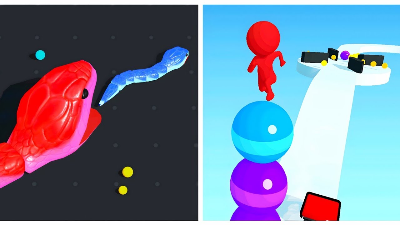 Satisfying Mobile Games All Max Levels - Stack Riders vs Snake Clash ...