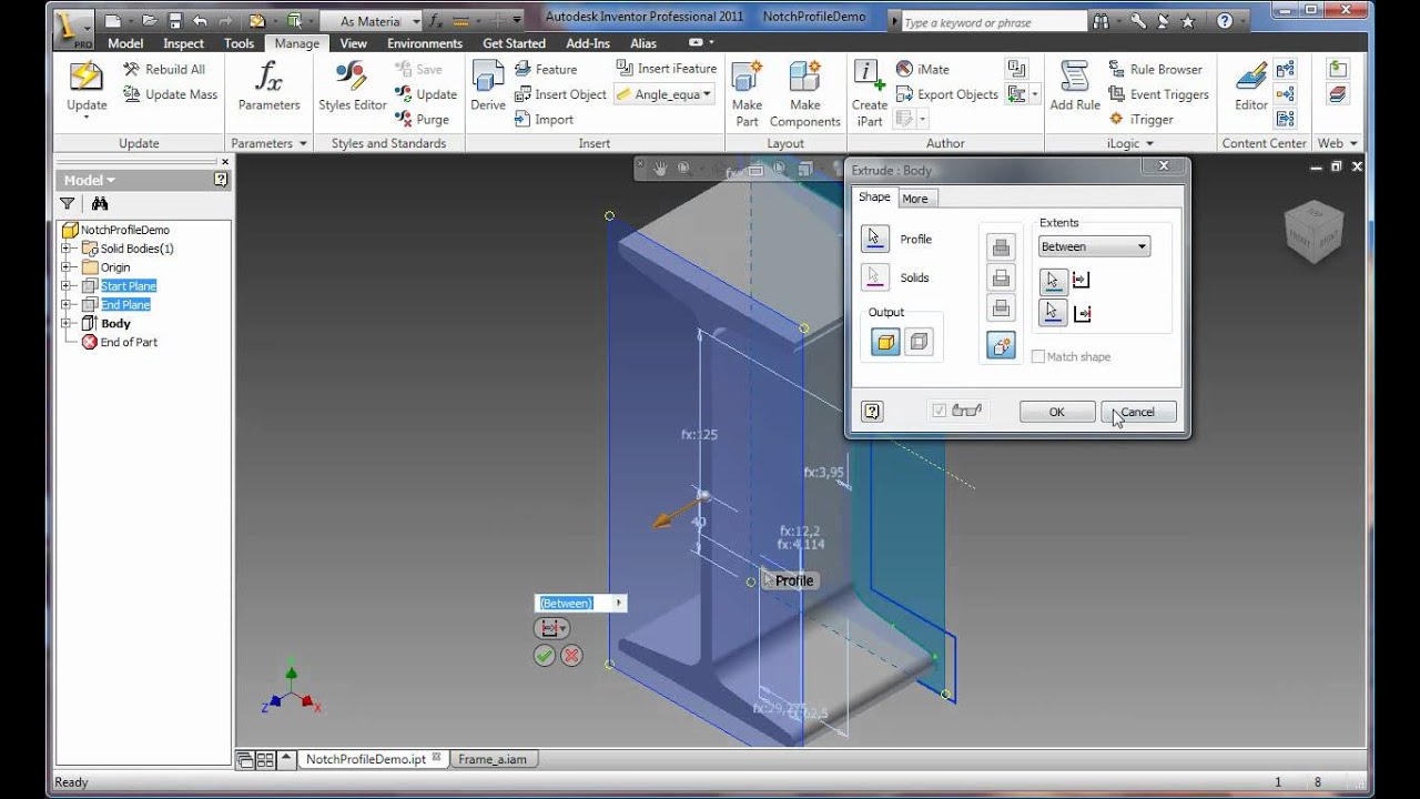 Zgrubne docinanie kształowoników w Autodesk Inventor 2011 - YouTube