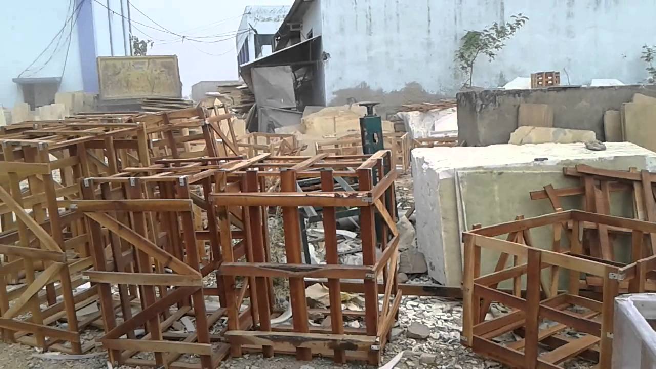 Processing of Packing tiles in Wooden Crates - YouTube