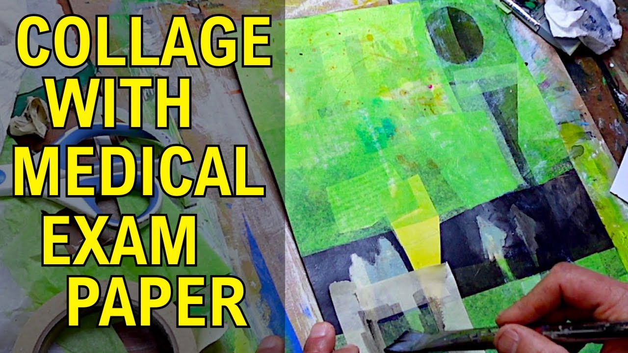 Streetscape collage painting done with medical exam paper - YouTube