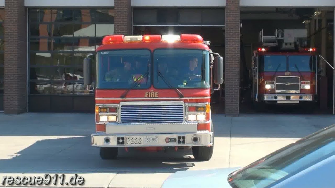 Pump 333 + Tower 333 Toronto Fire Services - YouTube