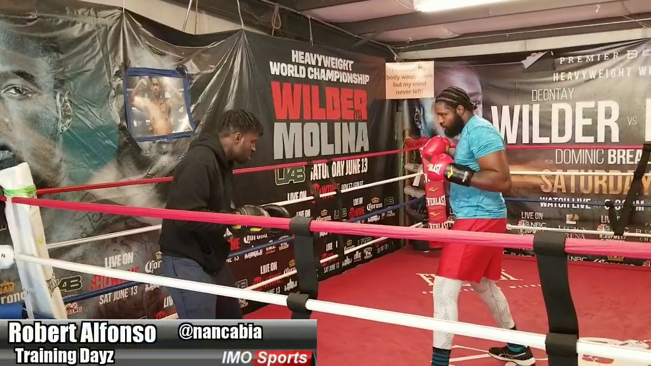 Olympian Robert Alfonso Doing Pad Work After Sparring Deontay Wilder ...