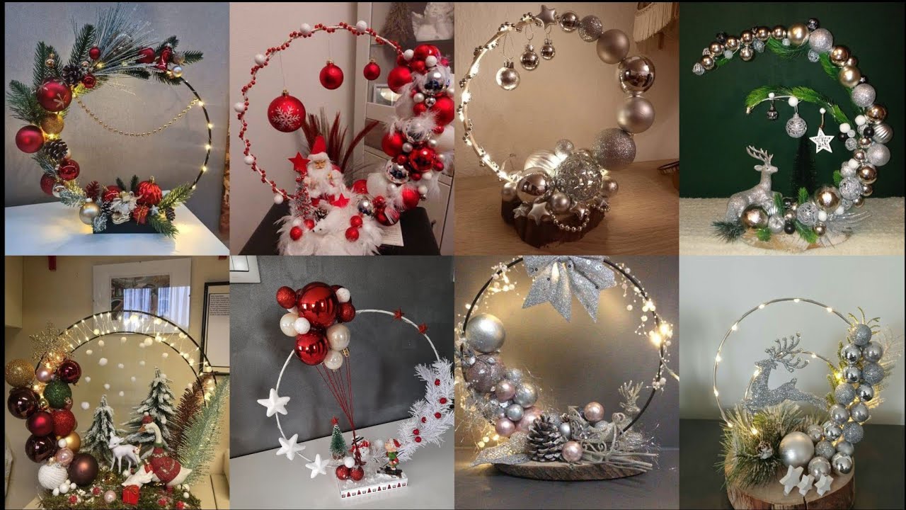 Stunning and beautiful Christmas hoop centerpieces decoration ideas ...