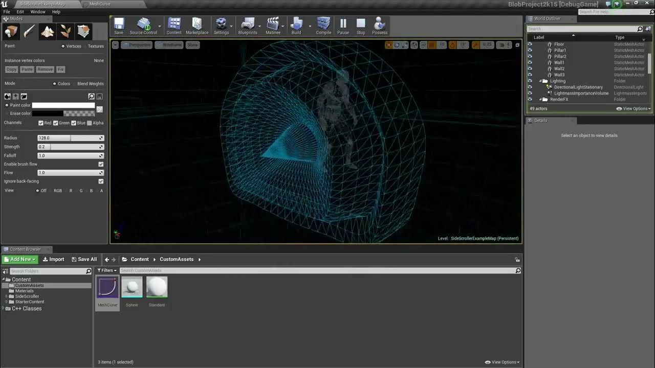 Blob v0.04 [Unreal Engine] - Procedural mesh linked to a curve - YouTube