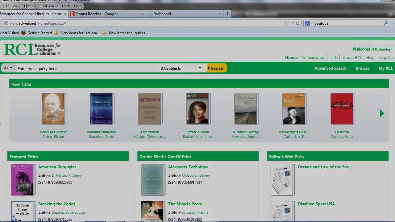 RCL: Home Page - YouTube