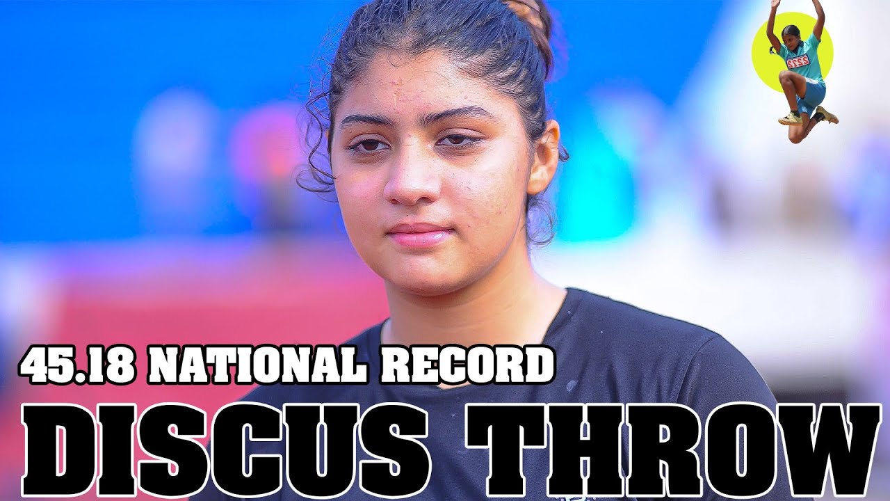 Discus throw WOMEN U16 national record National jr athletics 2023 - YouTube