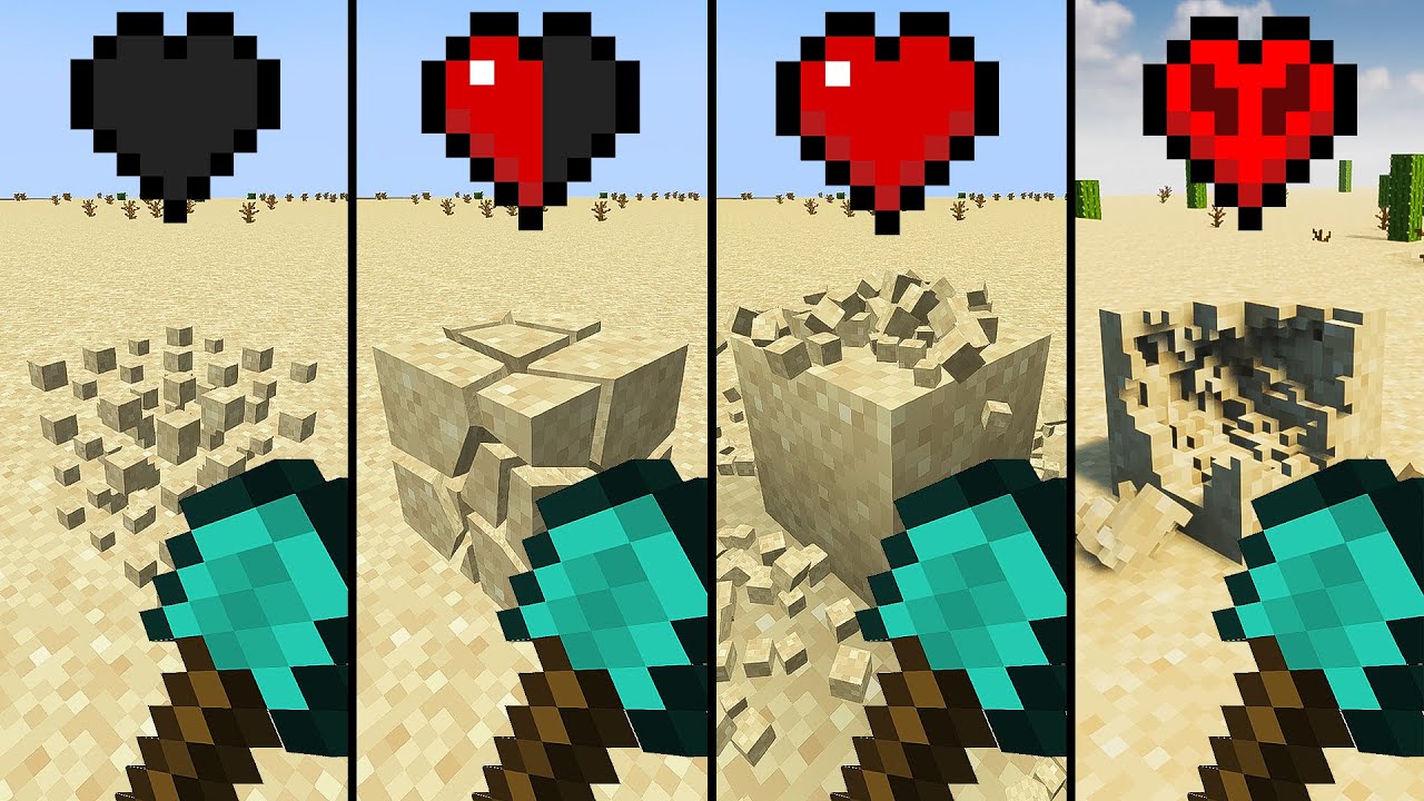 minecraft physics with different hearts - YouTube