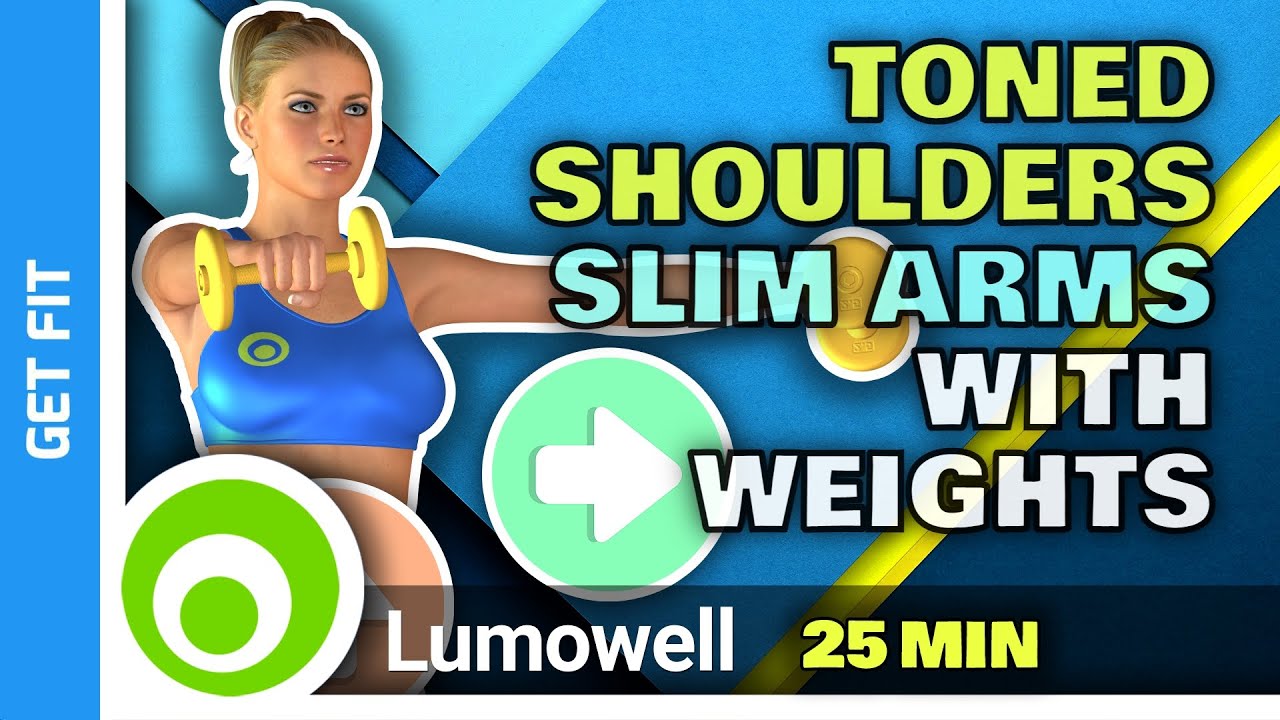 Toned Shoulders And Slim Arms - Home Workout With Weights - YouTube