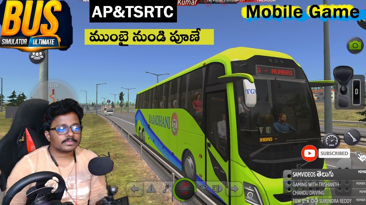 Mumbai To Pune APSRTC & TSRTC Rajadhani Volvo Bus Driving | Bus ...