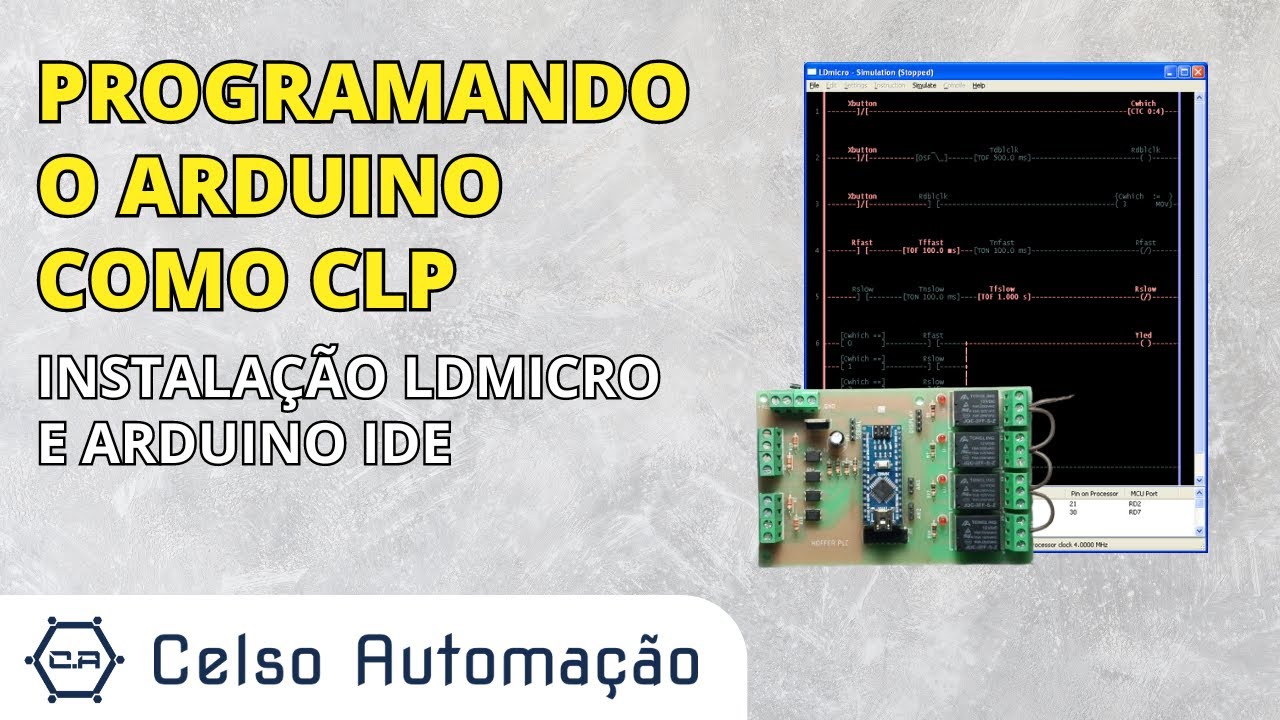 Programar ARDUINO como CLP: instalação do LDMicro e Arduino IDE - YouTube