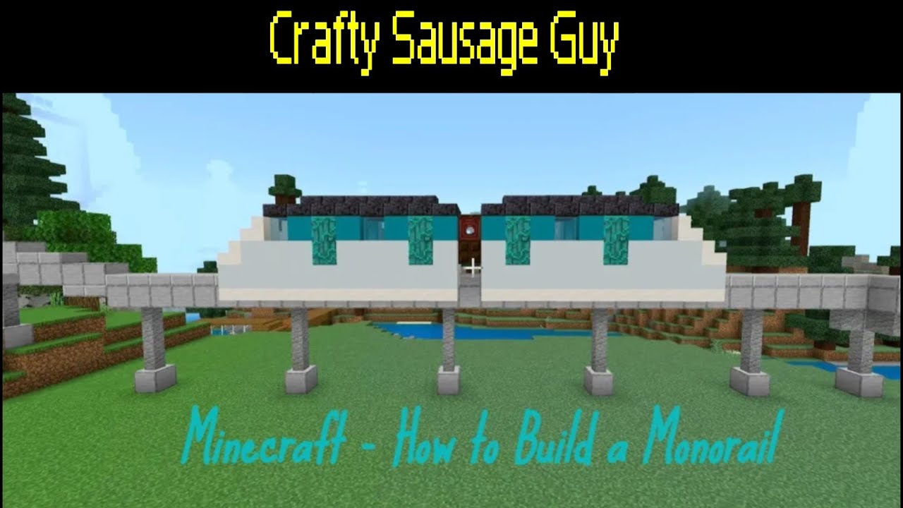 Minecraft Monorail Tutorial - How to build a Monorail - YouTube