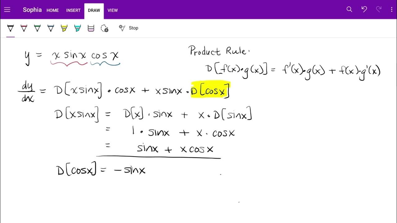 Derivative of a Product of Three Functions | Sophia Learning Tutorials - YouTube