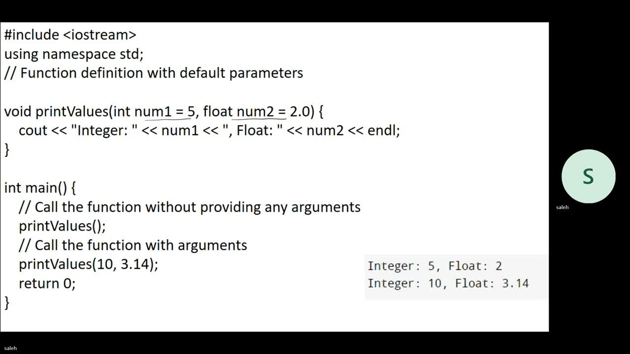 C++ P29 Function Overloading and Default Parameters الجزء 29 دالة التحميل الزائد والقيم ...