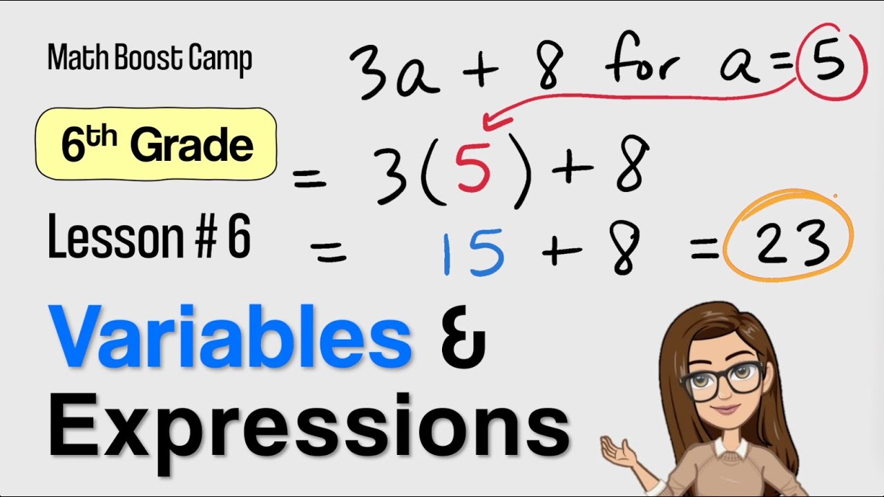 🎯Variables and Expressions | Grade 6 Lesson 6 | Math Boost Camp 🏕️ ...