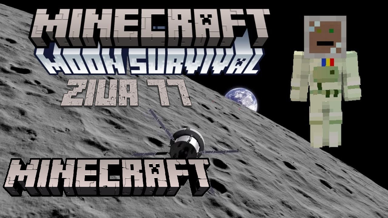 Minecraft Moon Survival | Ziua 77 (Am Construit Logo-ul Minecraft ...