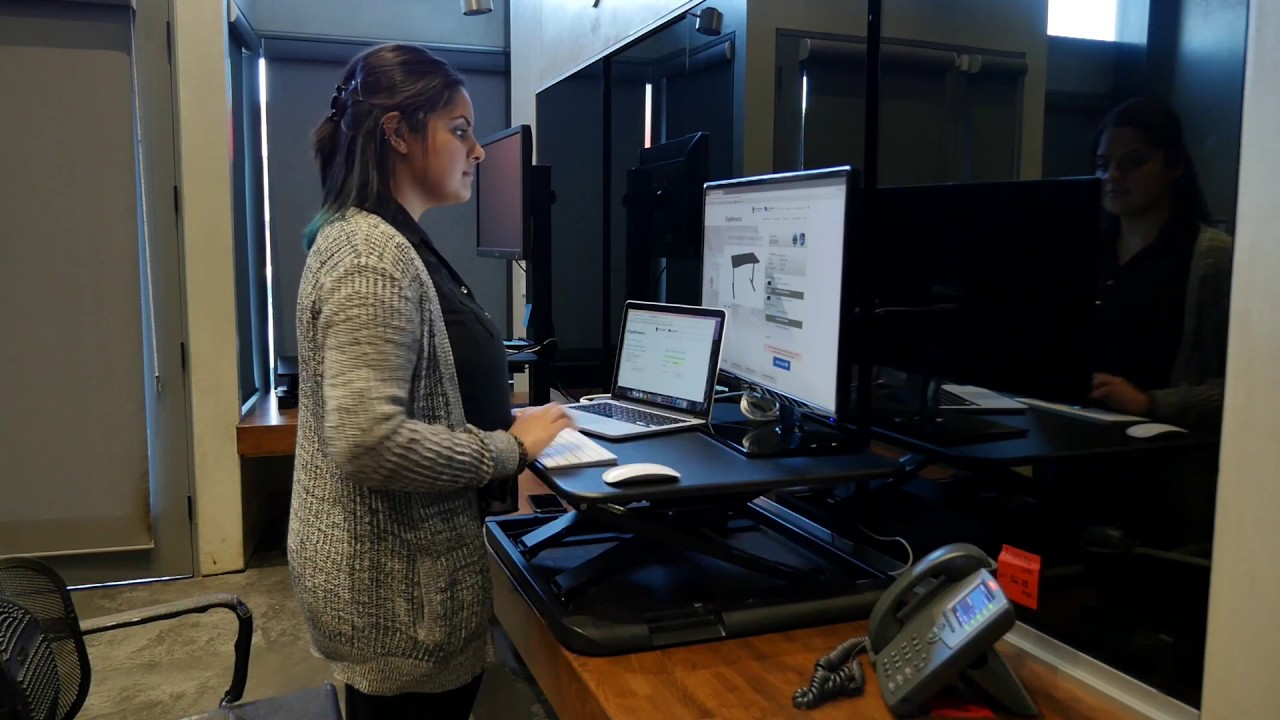 Standing Desk Converter by Ergo Elements Bounce Model - YouTube