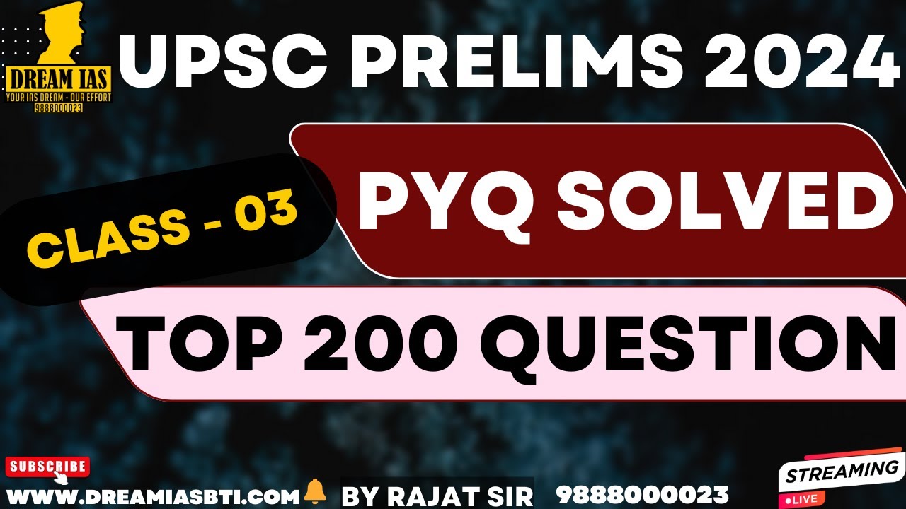 UPSC CSAT PYQ SOLVED CLASS - 03 TOP 200 QUESTION BY RAJAT SIR - YouTube