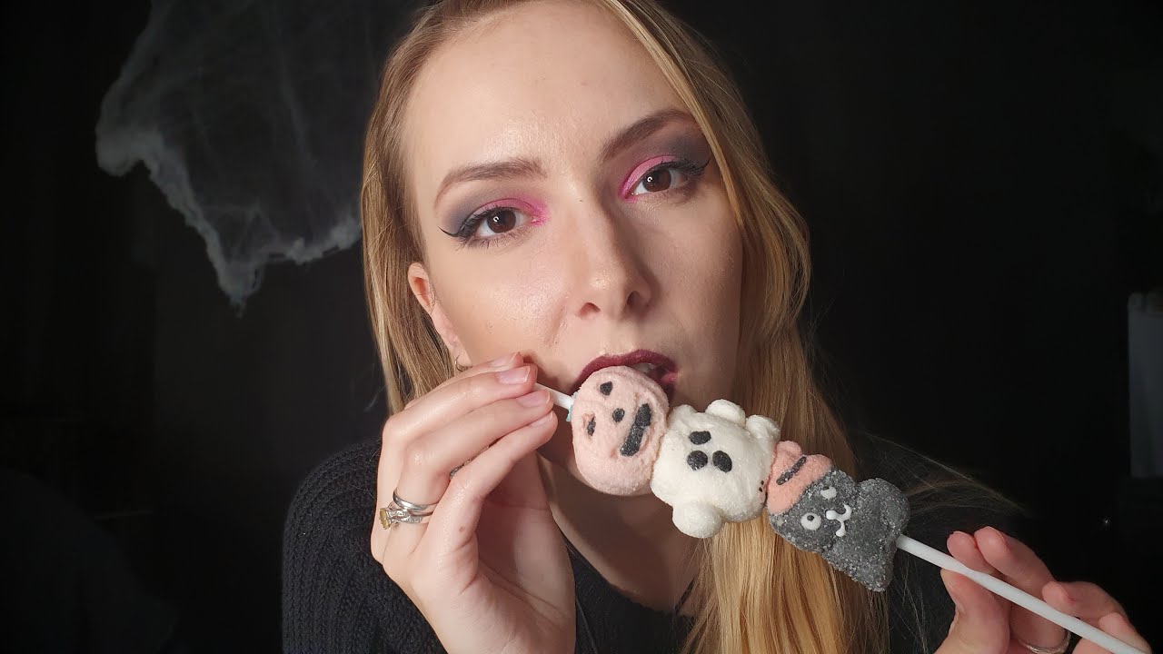 ASMR 10000% Sensitivity HALLOWEEN MARSHMALLOW EATING ♥ - YouTube