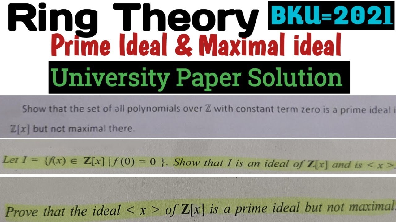 Show that the set of all polynomials over X with constant term zero is ...