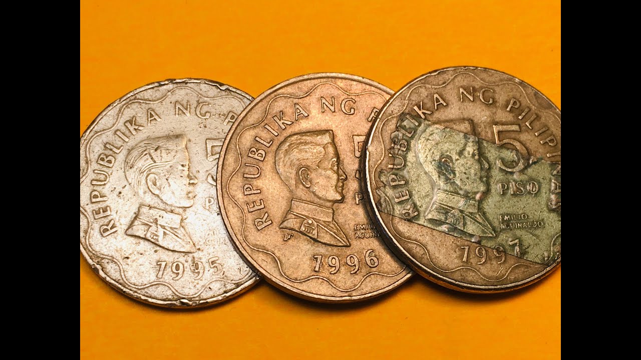 1996 Pilipinas 5 Piso - Made in Canada? Philippines 5 Peso Emilio ...