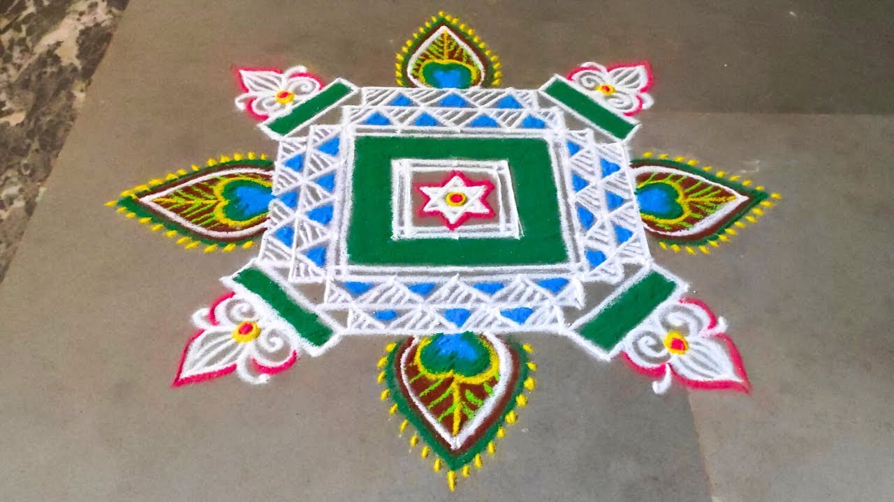 STAR kolam for Thaipoosam| Thai Poosam Padikolam for Lord Murugan| Easy ...
