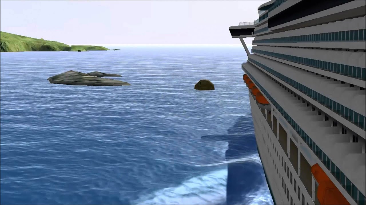 Costa Concordia Grounding Simulation Transas NTPro5000 - YouTube
