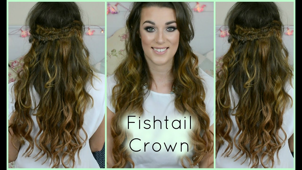 Fishtail Crown Braid & Summer Boho Waves | Ellie Dalton - YouTube