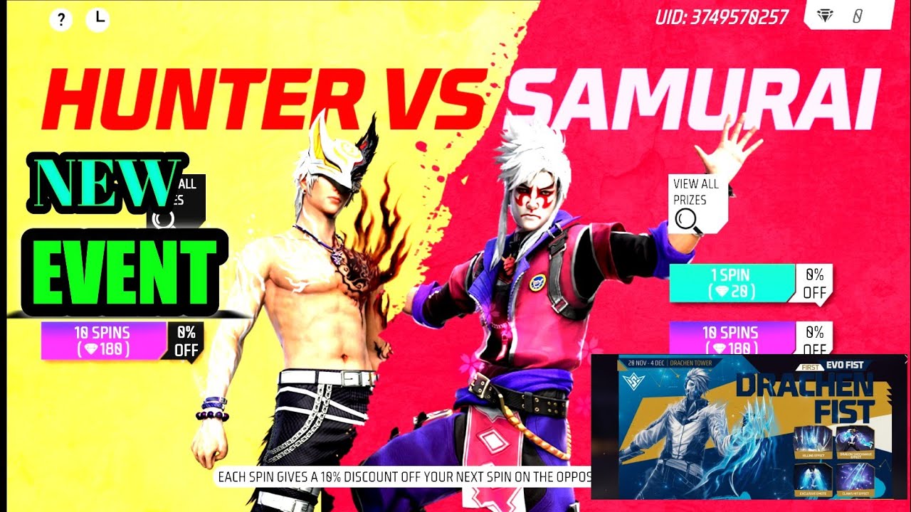 free fire galaxy hyperbook event and ll DRACHEN FIST event top up ll ...