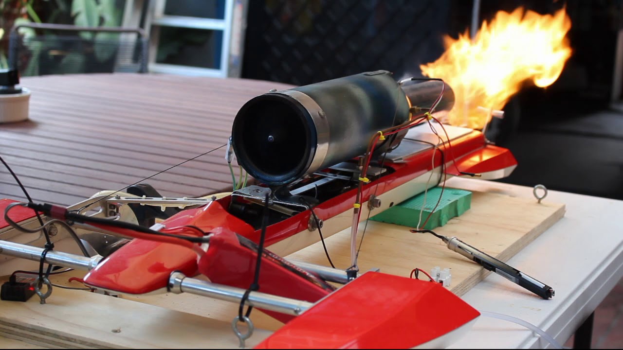 Turbo pulse jet powered boat build and engine test - YouTube