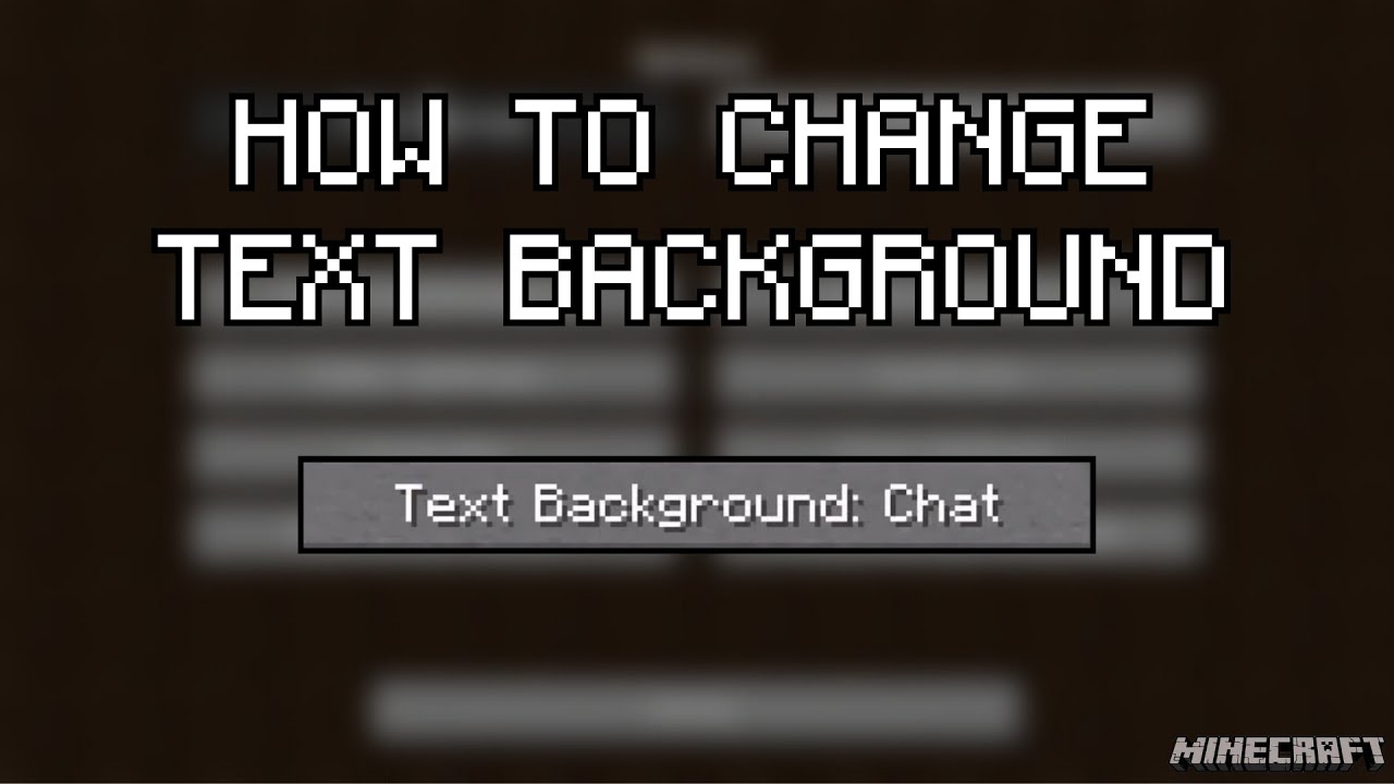 Minecraft: How to change Text Background? - YouTube
