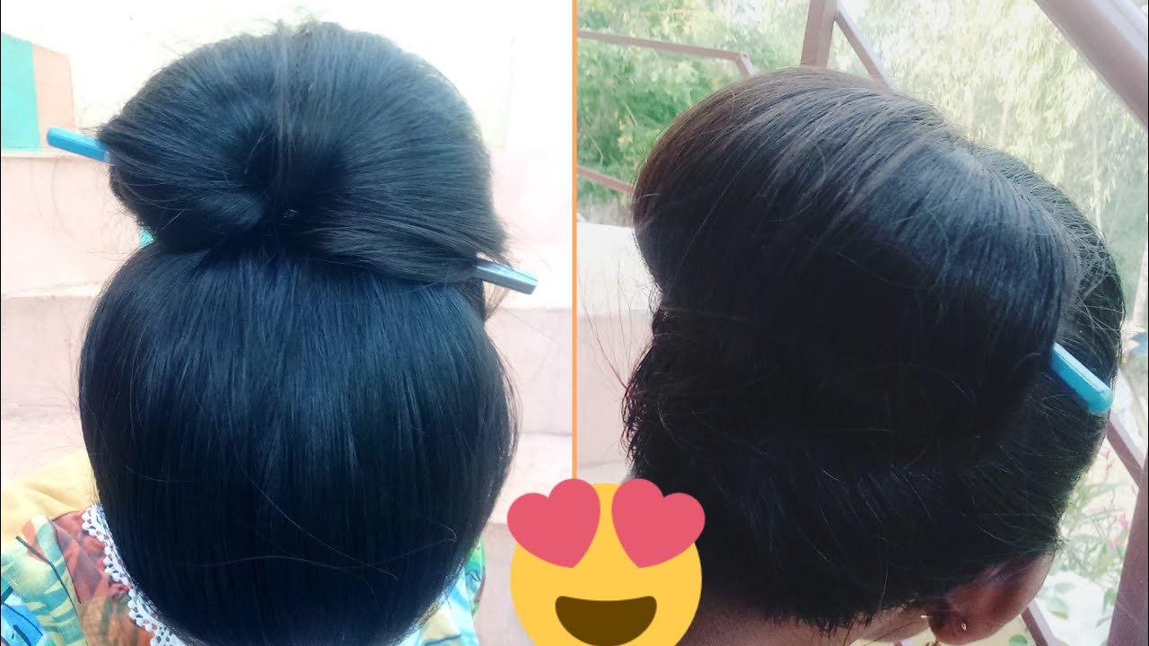 Summer special hair bun with pencil,, 30 seconds hair bun simple gud ...