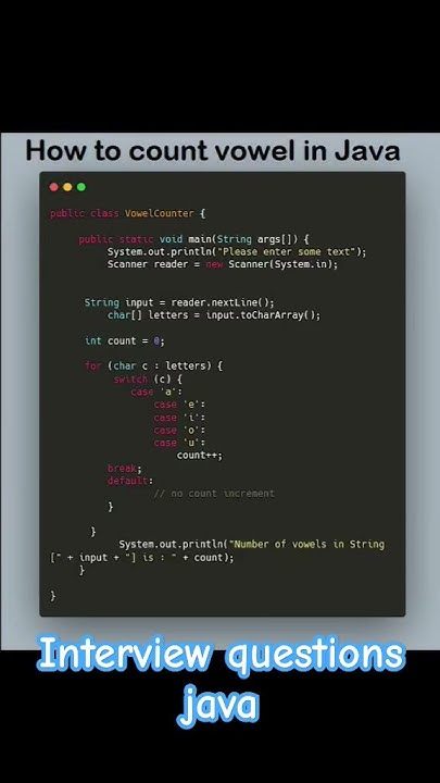 Java count vowels interview questions solved easy.... - YouTube