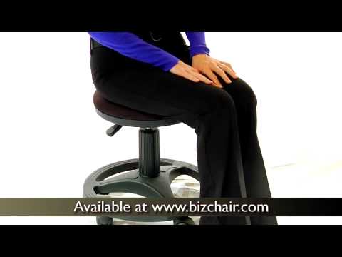 Black Ergonomic Stool with Foot Ring (WL-905DG-GG) - YouTube